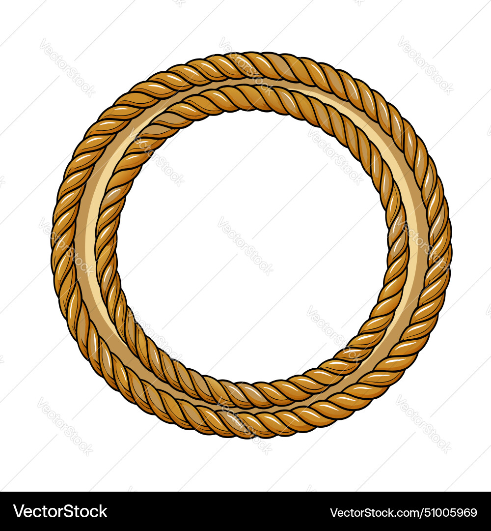 Rope round frame Royalty Free Vector Image - VectorStock