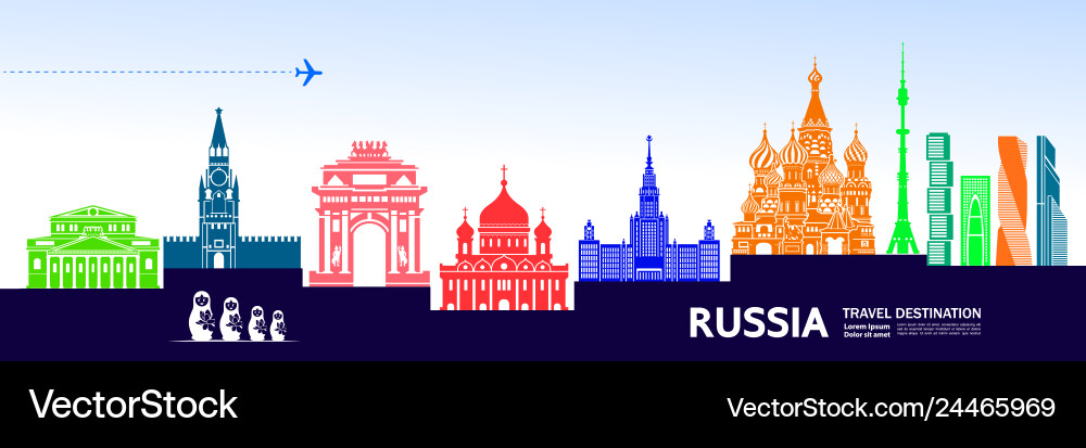Russia travel destination Royalty Free Vector Image