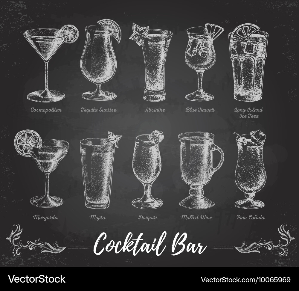 Vintage Cocktail Menu Royalty Free Vector Image