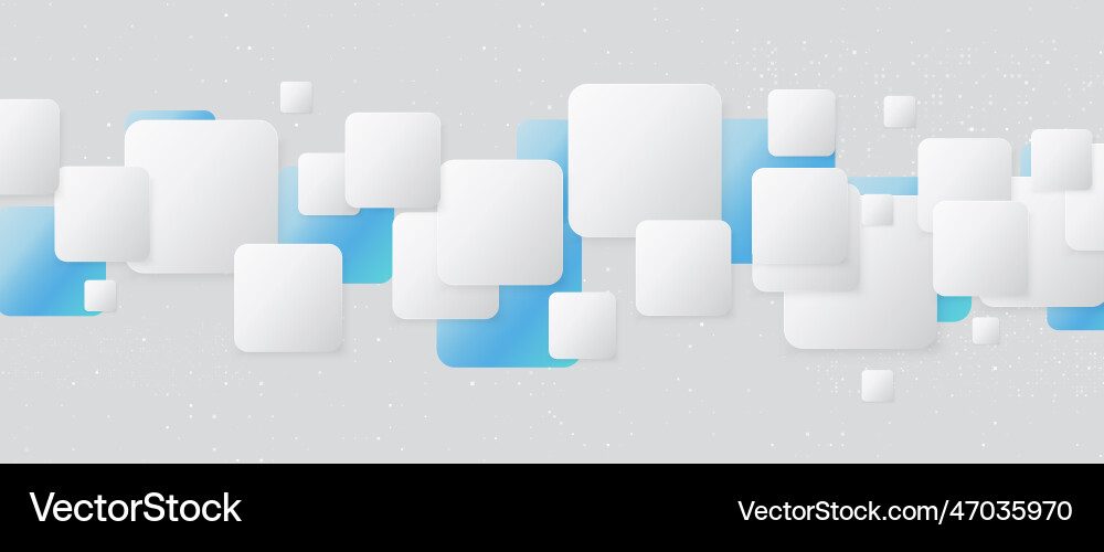 Abstract white and blue modern square shape Vector Image