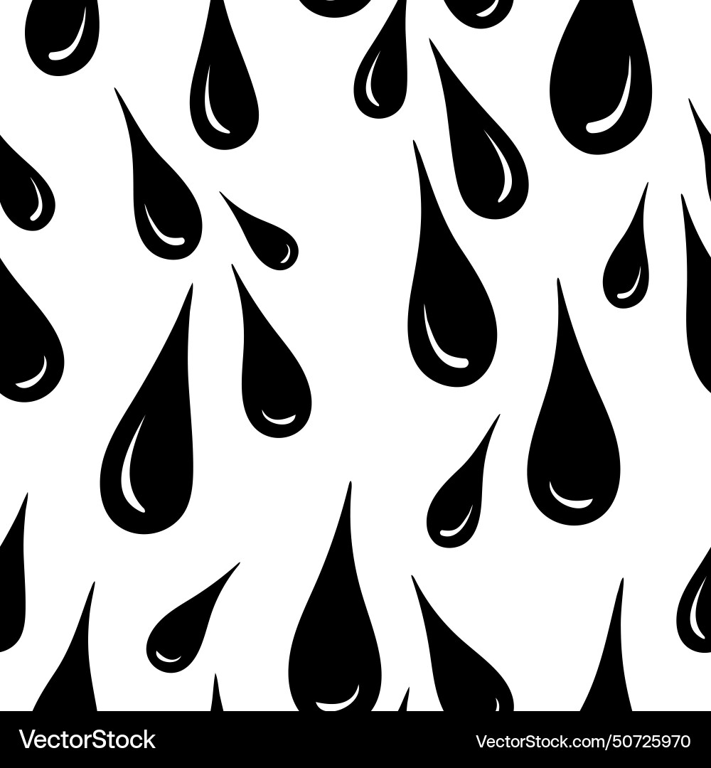 Black drops on white background seamless pattern Vector Image