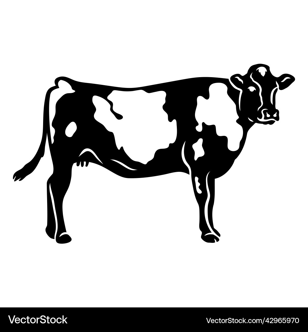 Cow profile cut out Royalty Free Vector Image - VectorStock
