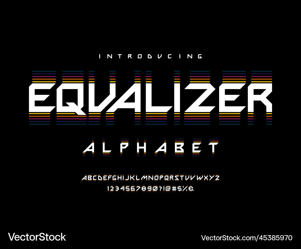 Equalizer font Royalty Free Vector Image - VectorStock