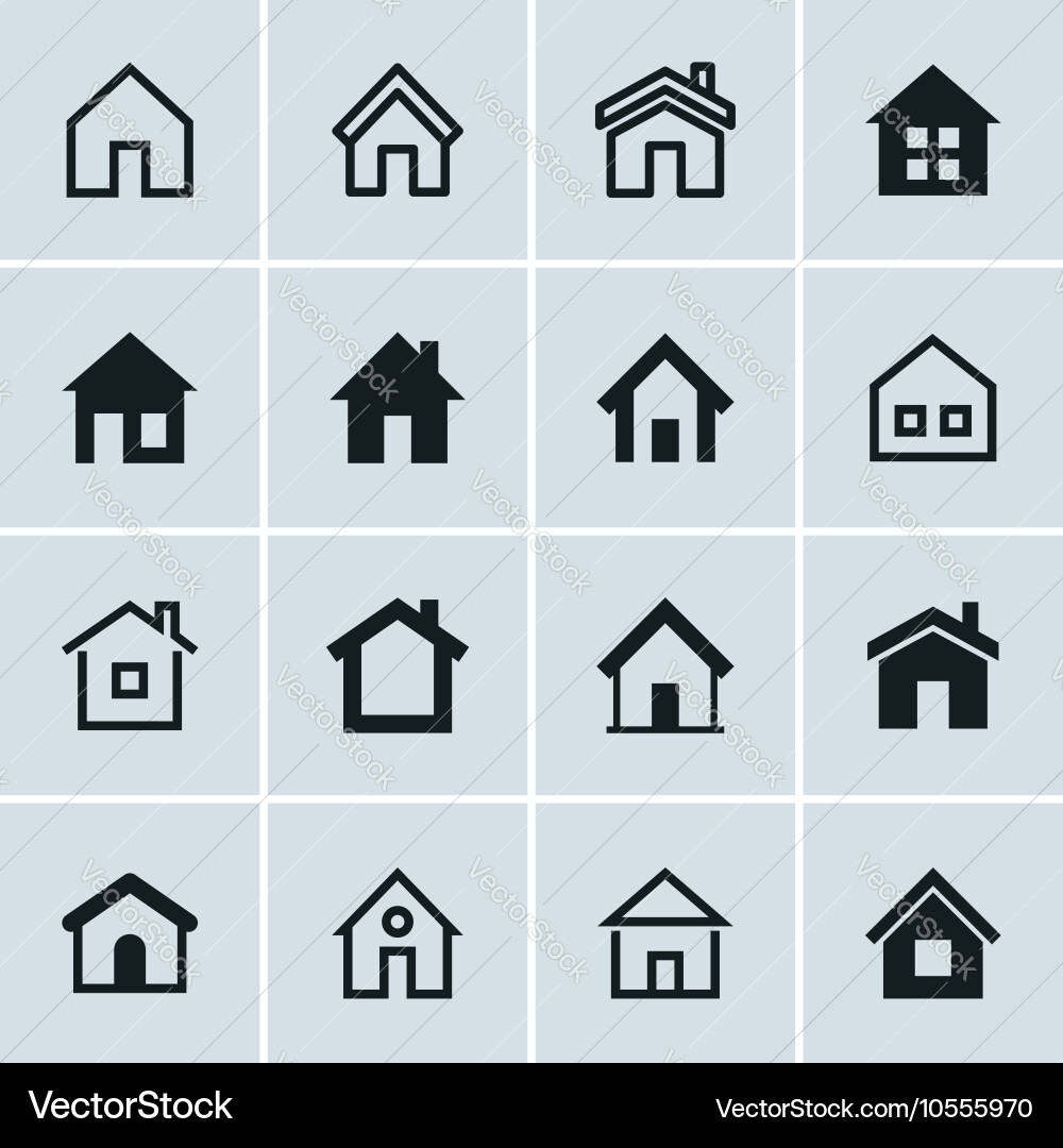 Home Icon Collection Royalty Free Vector Image