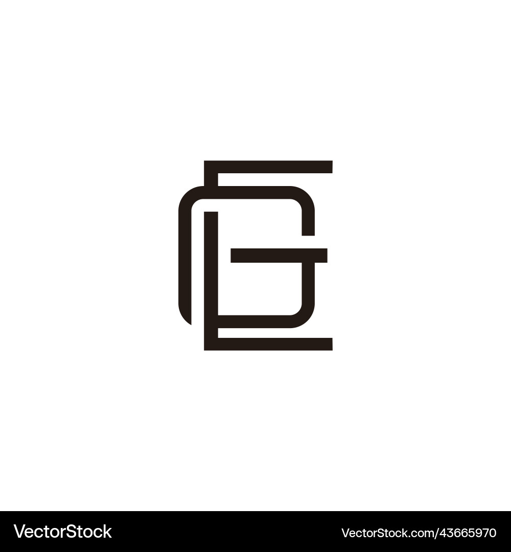 Letter ge linked geometric line logo Royalty Free Vector