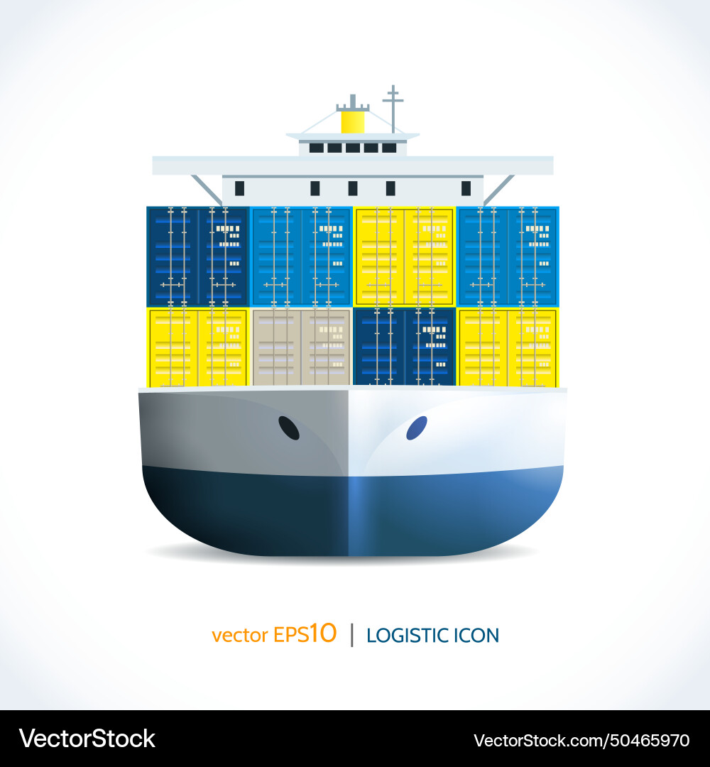 Logistic icon container ship Royalty Free Vector Image