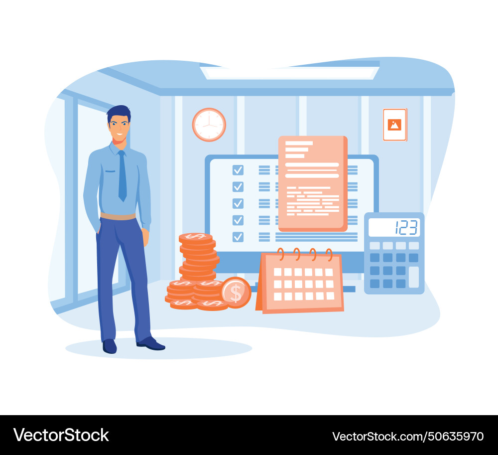 Payroll money reports and work salary balances Vector Image