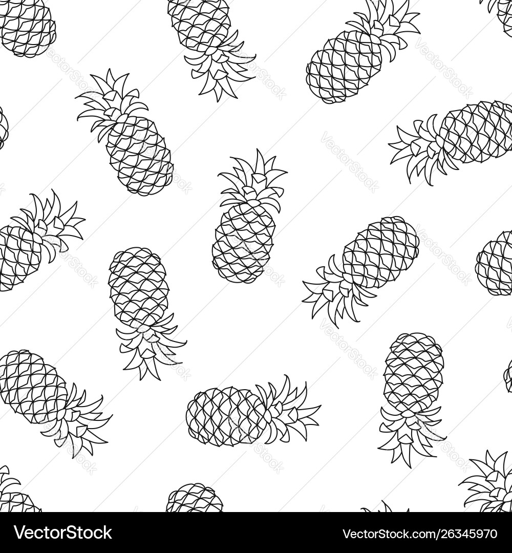 Pineapple Seamless Pattern Royalty Free Vector Image