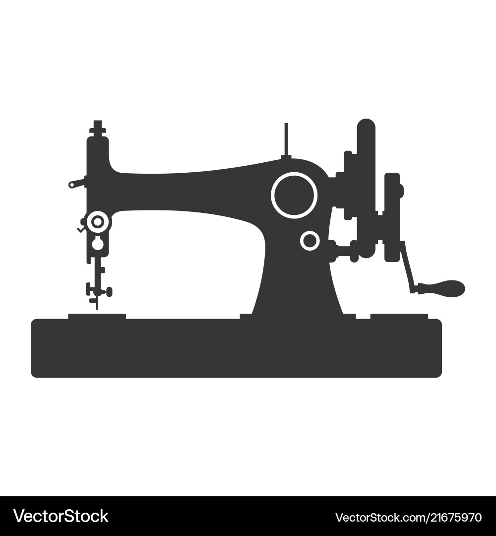 Vintage sewing machine icon on white background Vector Image
