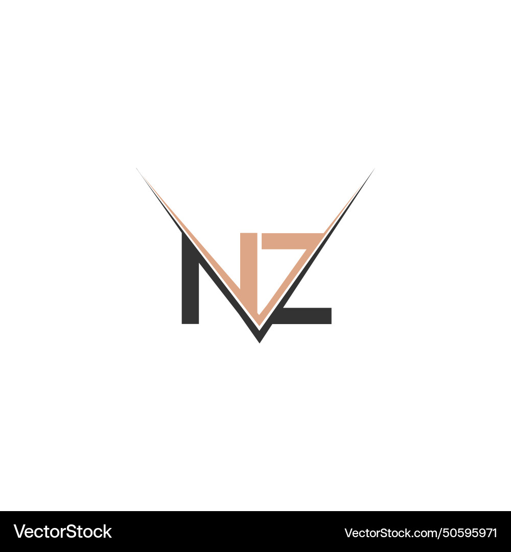 Alphabet initials logo zn nz z and n Royalty Free Vector