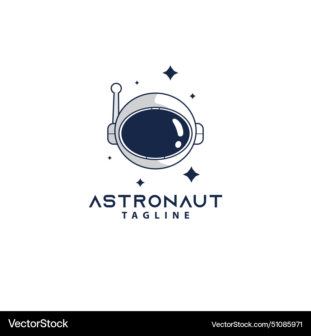 Astronaut helmet in space logo symbol Royalty Free Vector