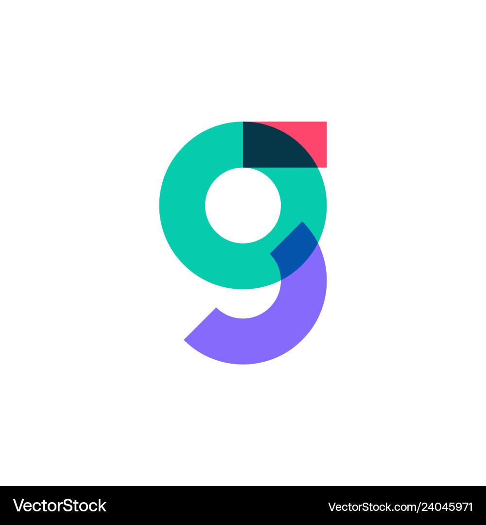 G letter logo overlapping color icon mark Vector Image