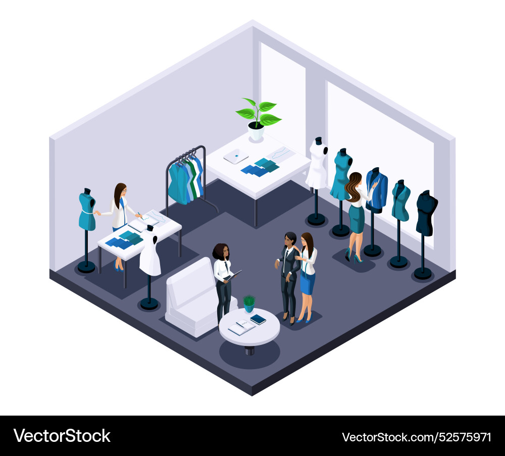 High-quality isometric individual tailoring Vector Image