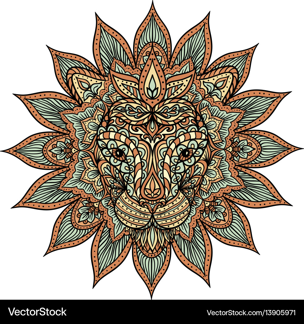 Lion Mandala Art Royalty Free Vector Image - VectorStock