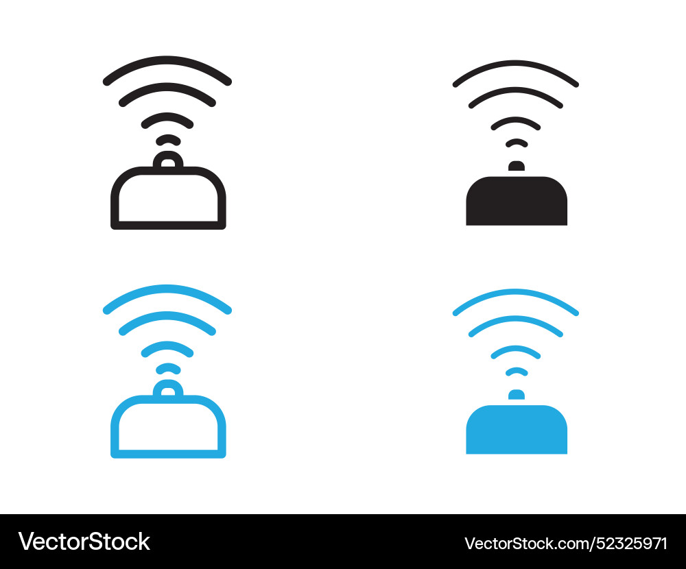 Sensor icon black and white outline sign Vector Image