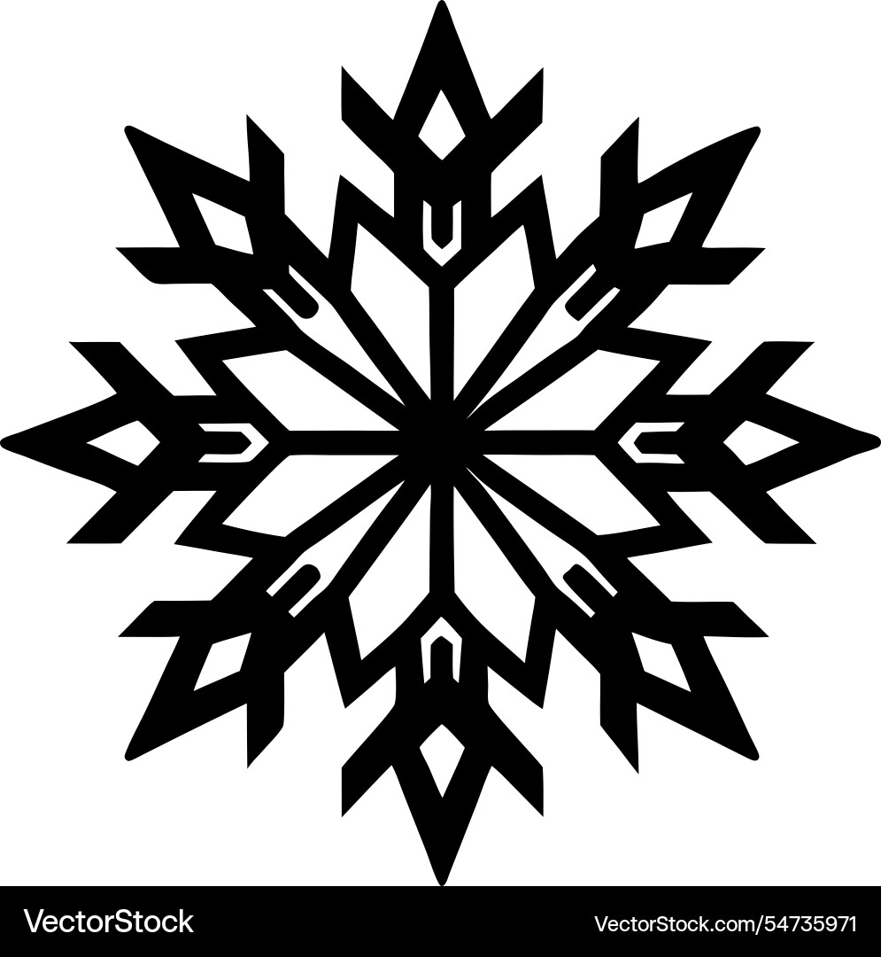 Snowflake silhouette for winter festive Royalty Free Vector