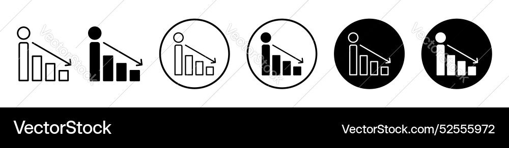 Attrition icon set on white background Royalty Free Vector