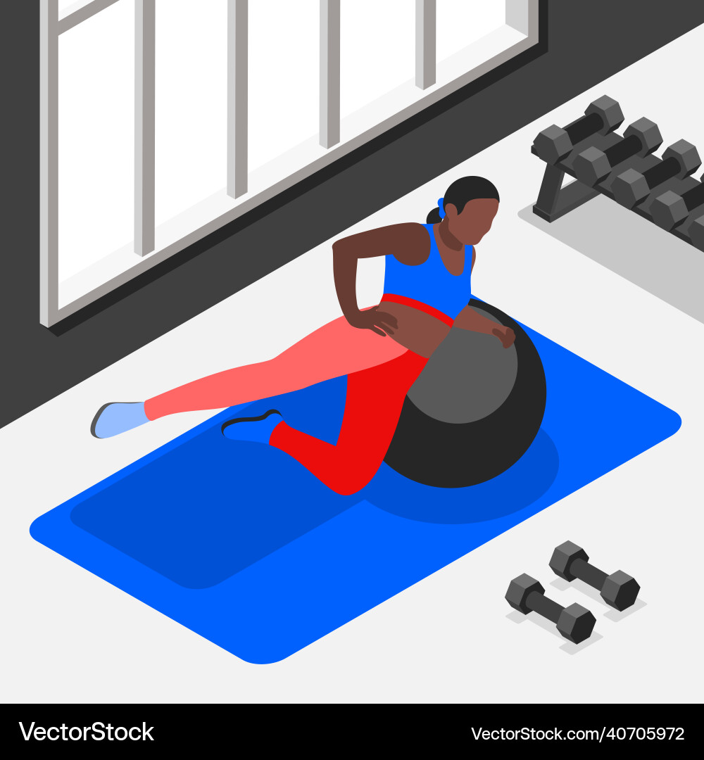 Ball gymnastic exercise background Royalty Free Vector Image