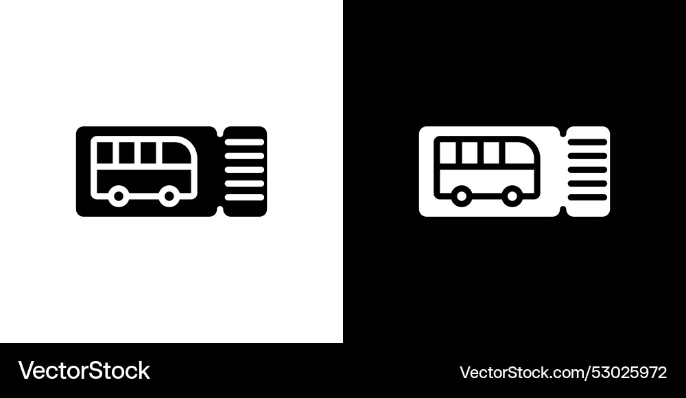 Bus ticket icon logo set Royalty Free Vector Image