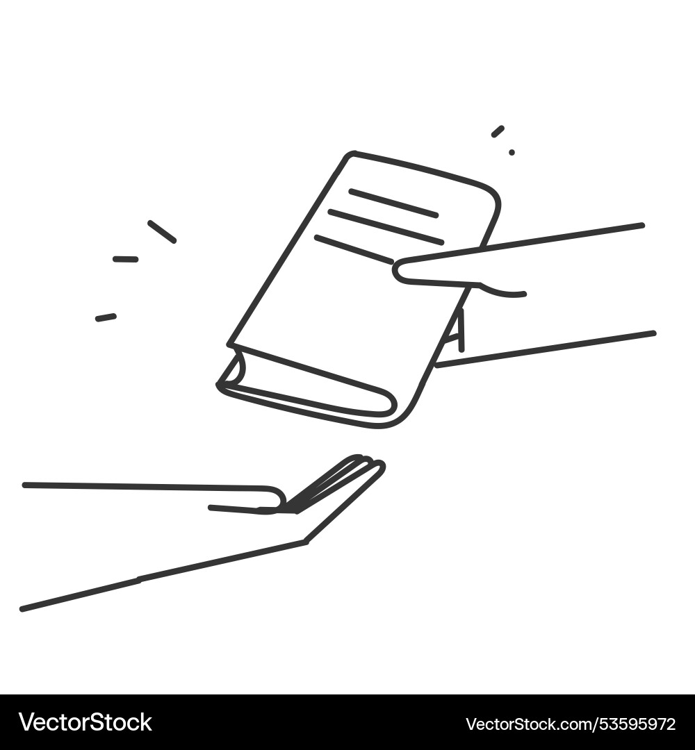 Hand drawn doodle book donation concept Royalty Free Vector