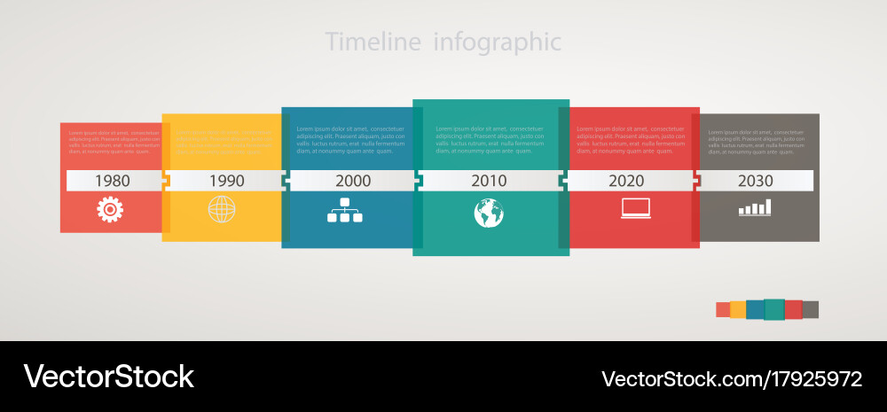 Infographic timeline with icons step Royalty Free Vector