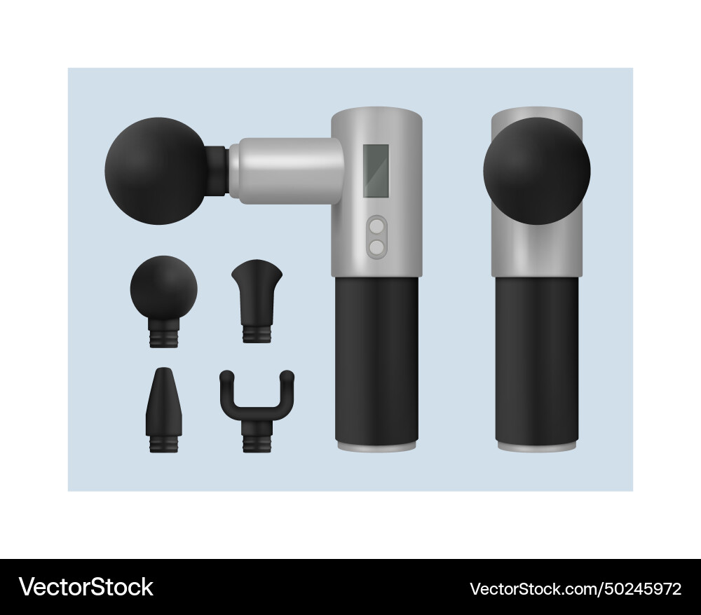 Massage gun percussion handled instrument Vector Image