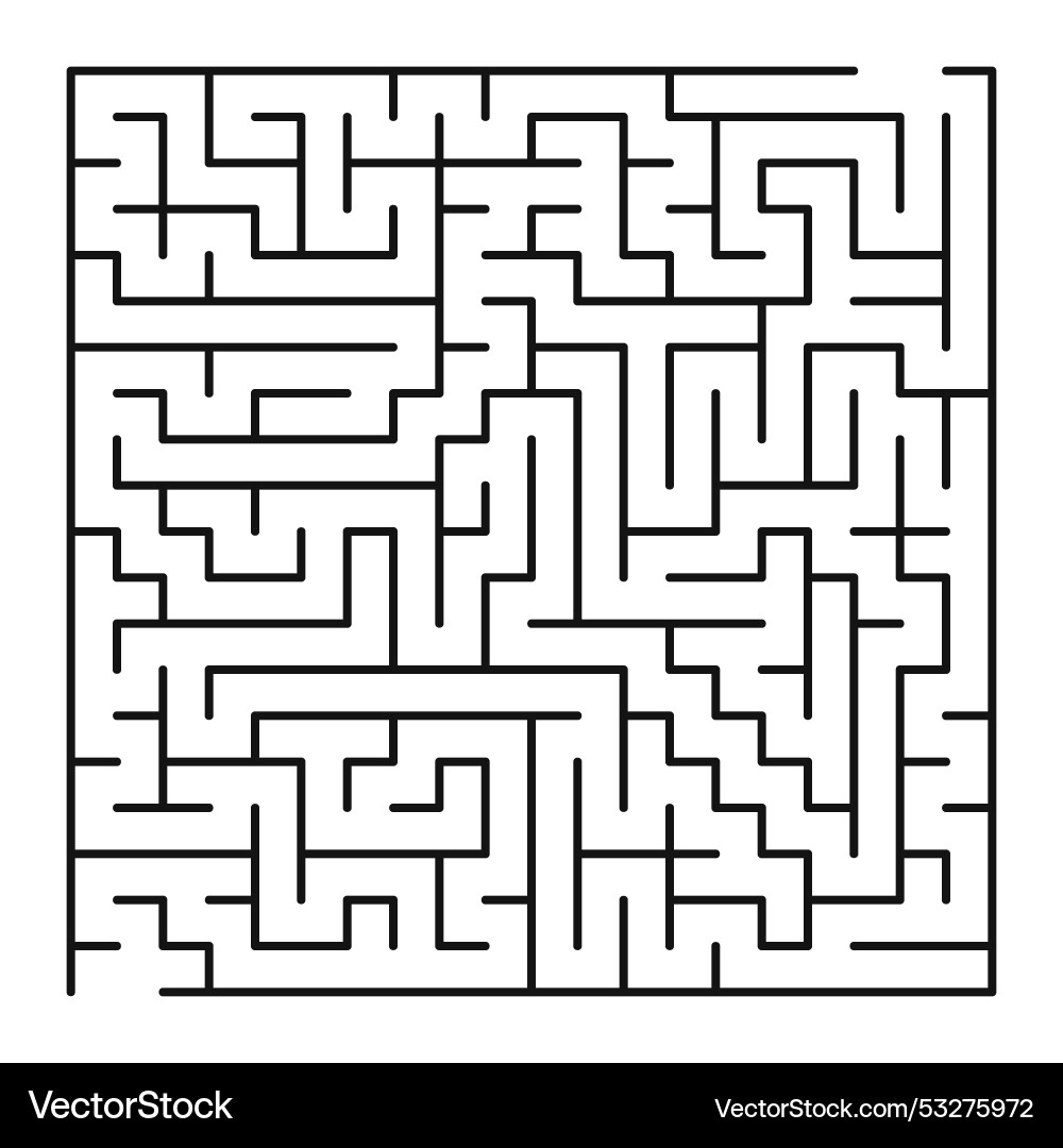 Maze shape design element there is one entrance Vector Image