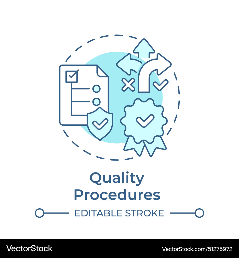 Quality procedures soft blue concept icon Vector Image