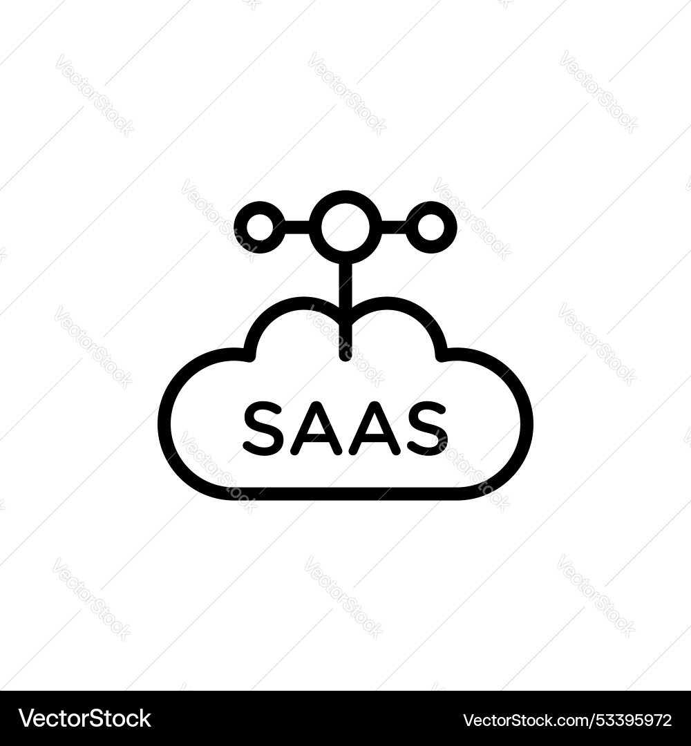 Saas line icon isolated on white background Vector Image