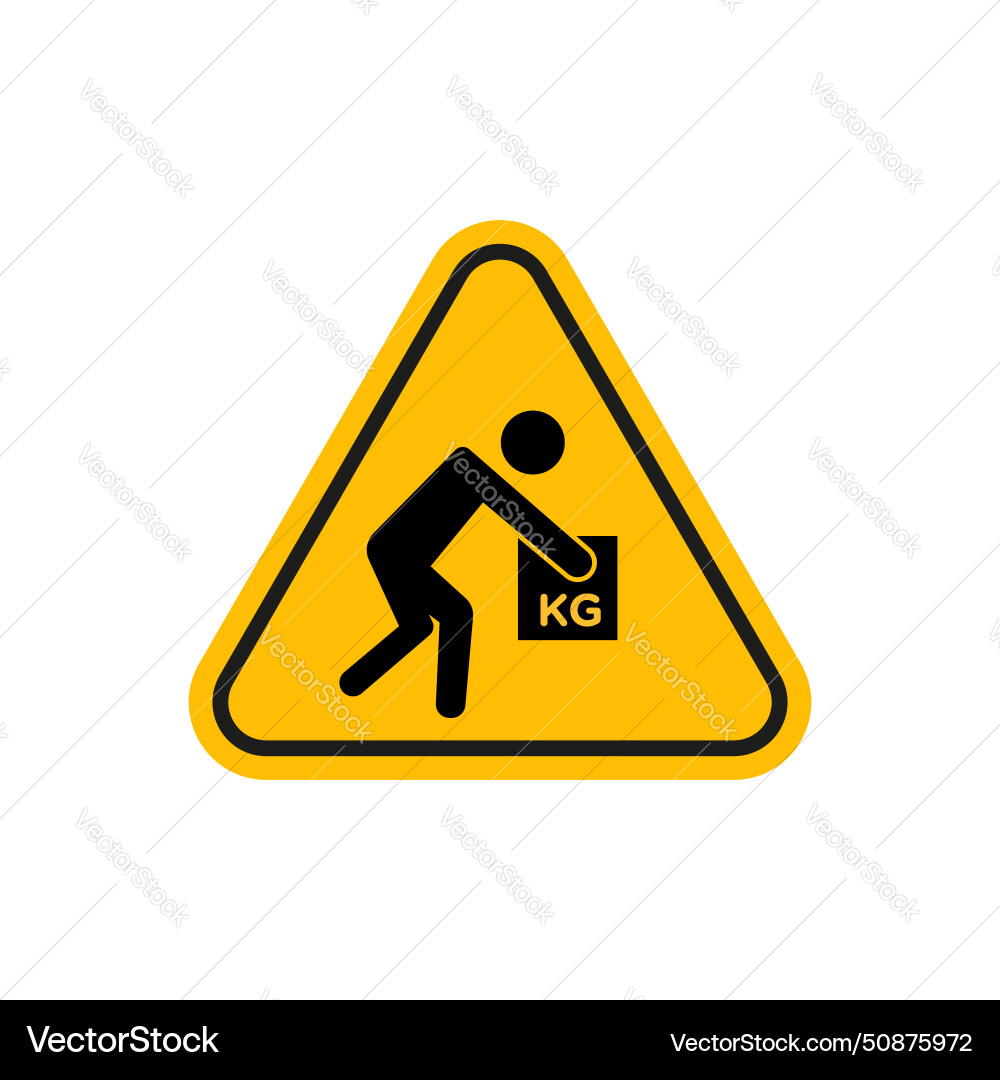 Warning heavy object sign icon set caution for Vector Image