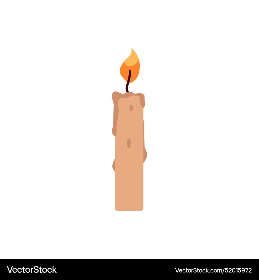 With a burning wax candle Royalty Free Vector Image
