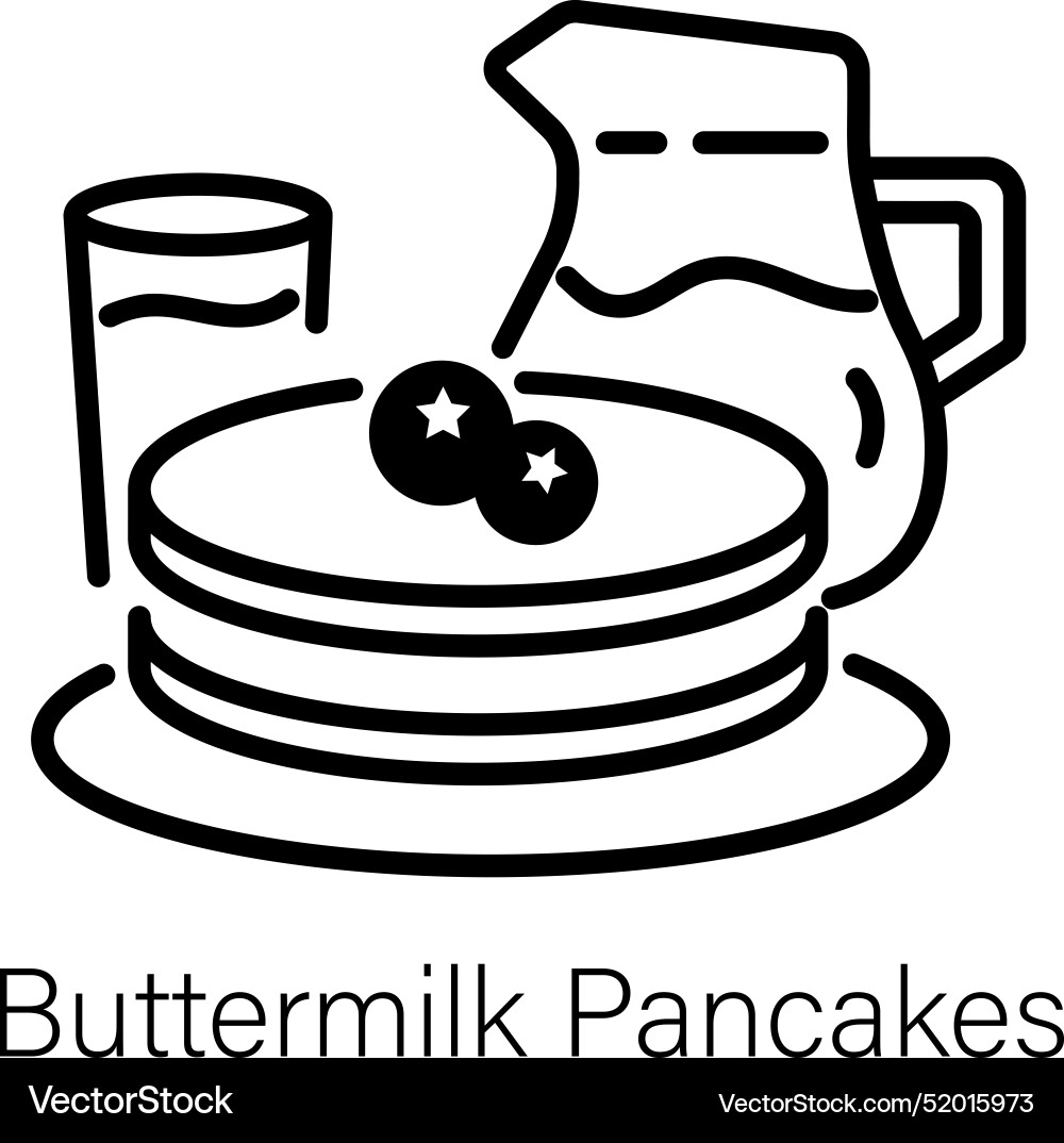 Buttermilk pancakes Royalty Free Vector Image - VectorStock