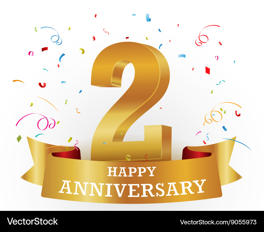 Happy anniversary celebration with confetti Vector Image