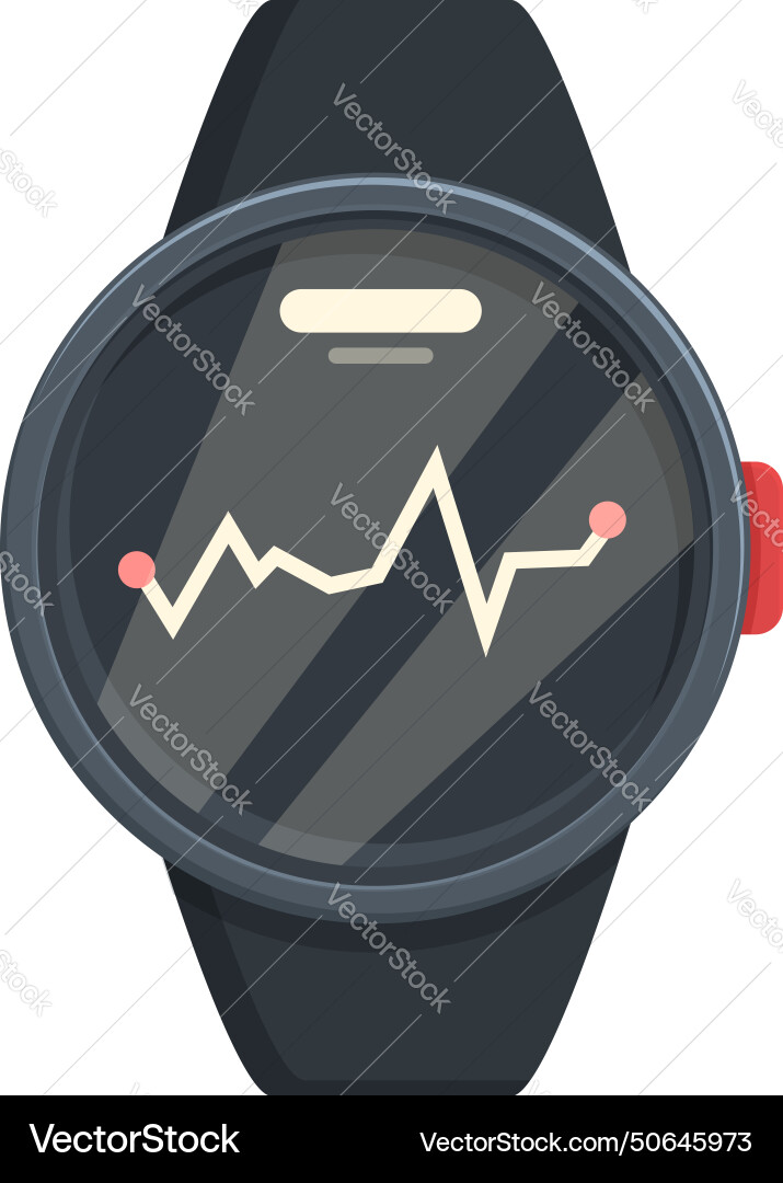 Heart rate smartwatch icon cartoon runner Vector Image