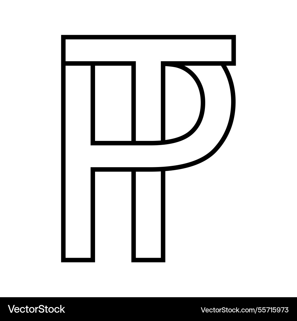 Logo-Zeichen tp pt Symbol Doppelbuchstaben logotype t p