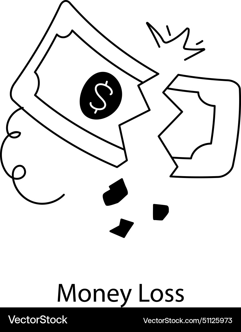 Money loss Royalty Free Vector Image - VectorStock