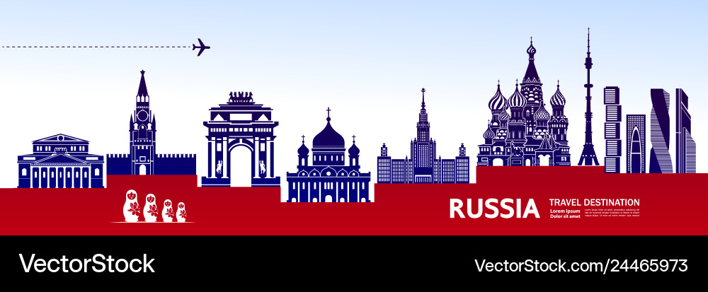 Russia travel destination Royalty Free Vector Image