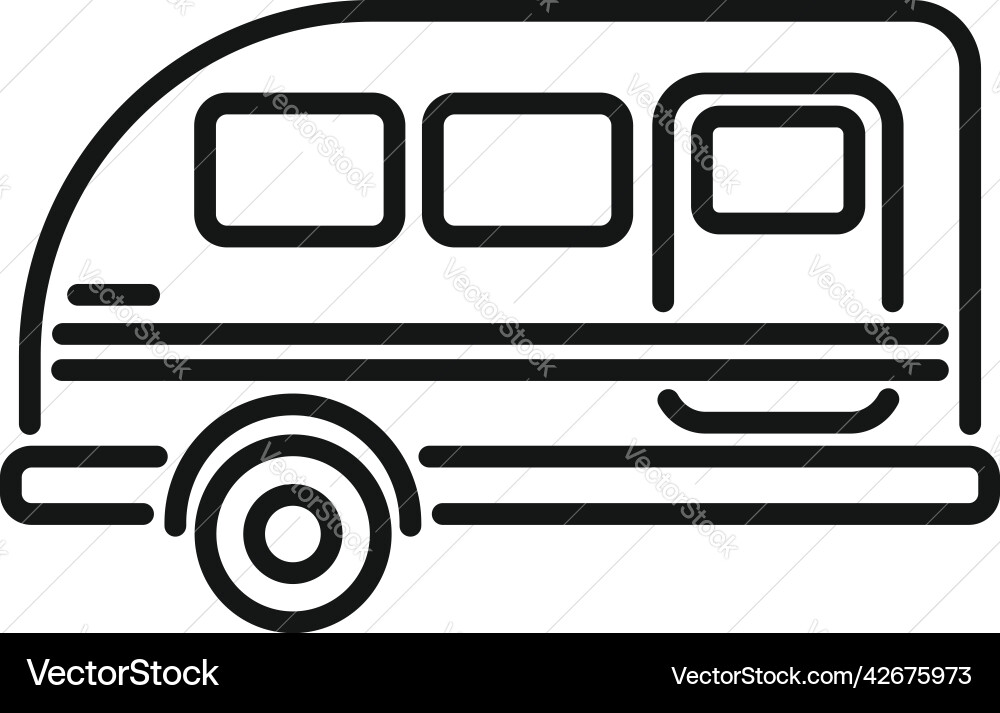 Surf motorhome icon outline auto van Royalty Free Vector