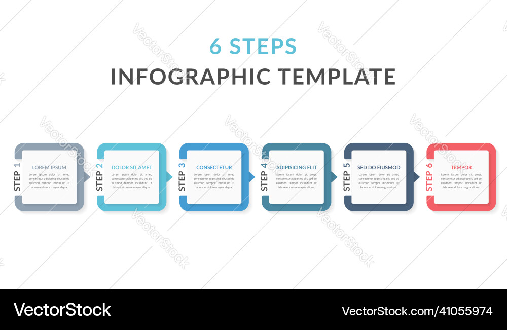 6 steps - infographic template Royalty Free Vector Image