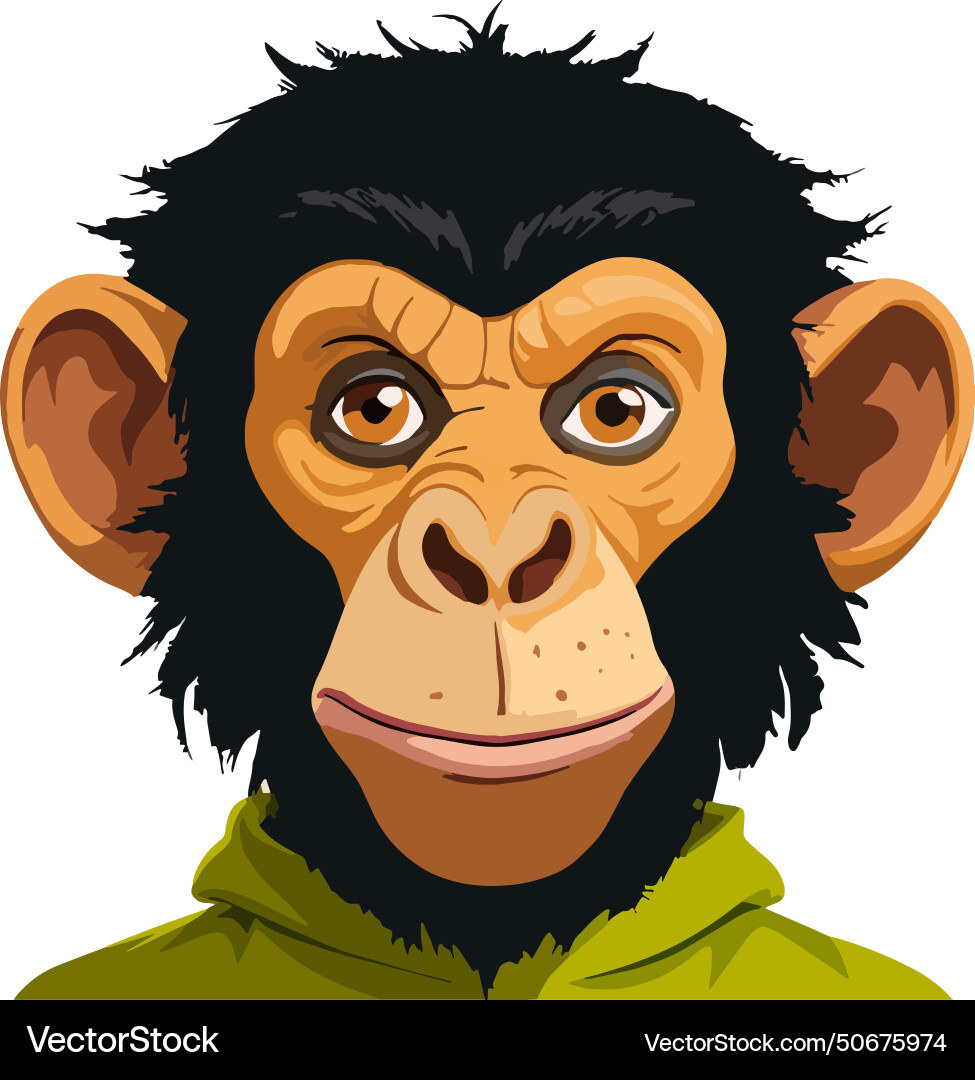 A smiling cartoon chimpanzee dressed in stylish Vector Image