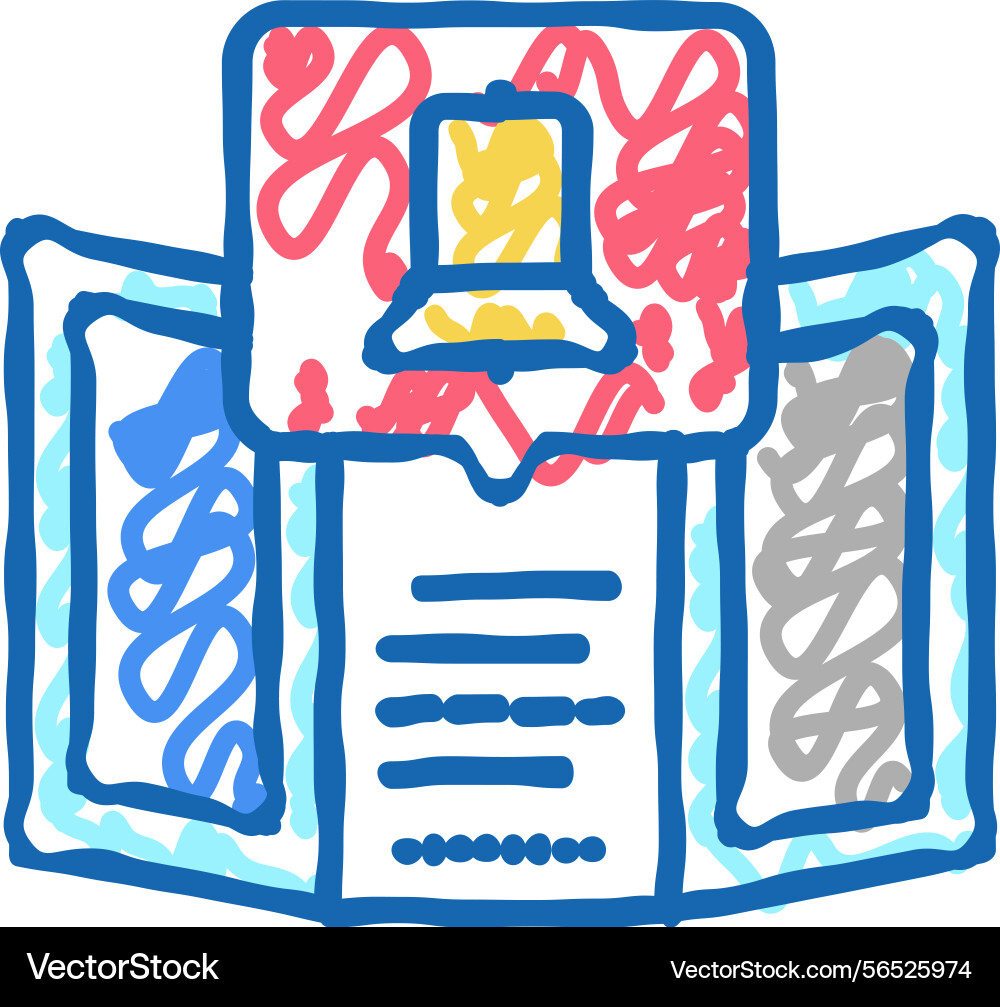 Brochure with important information icon doodle Vector Image