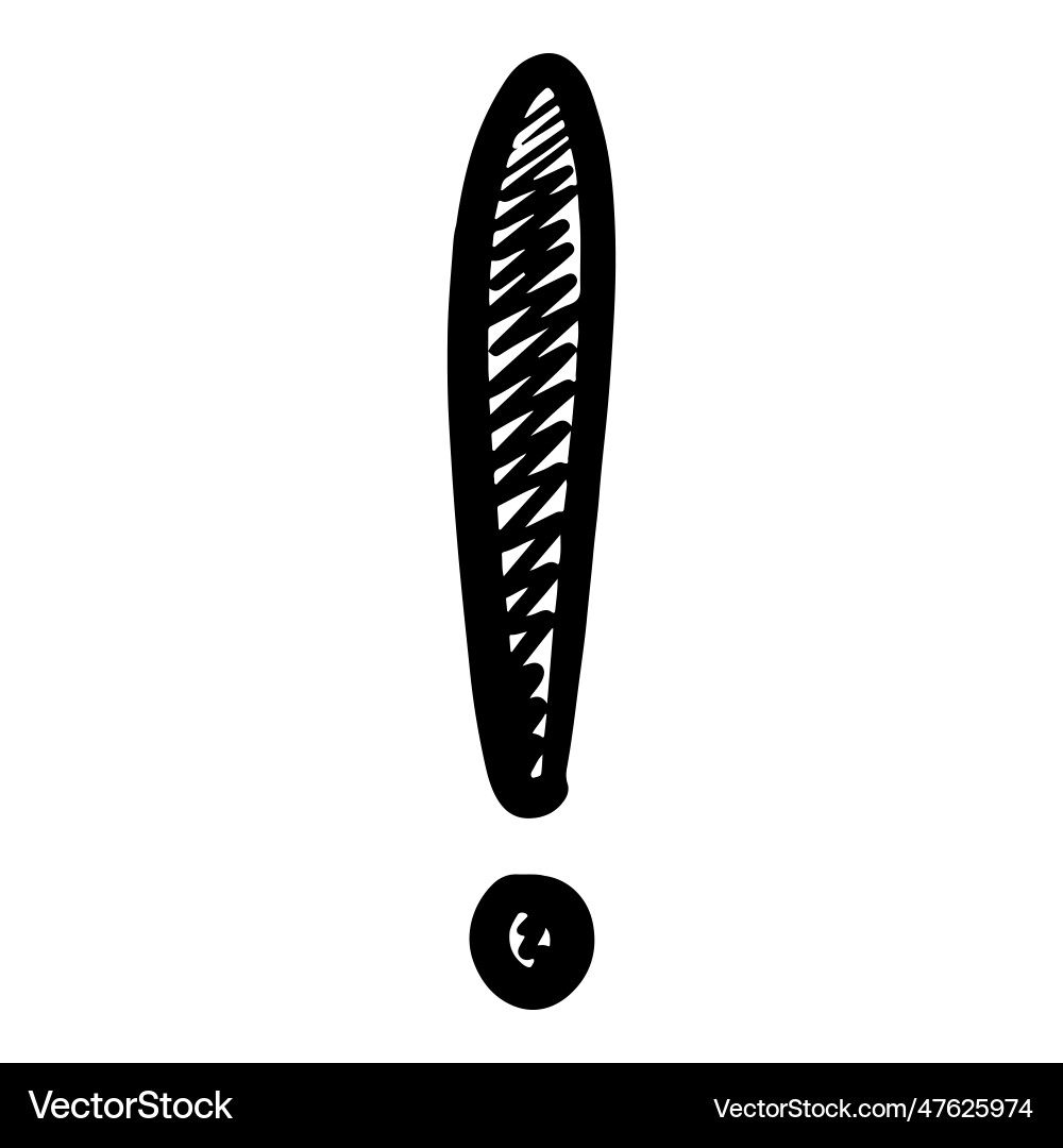 Doodle sketch style of hand drawn exclamation Vector Image