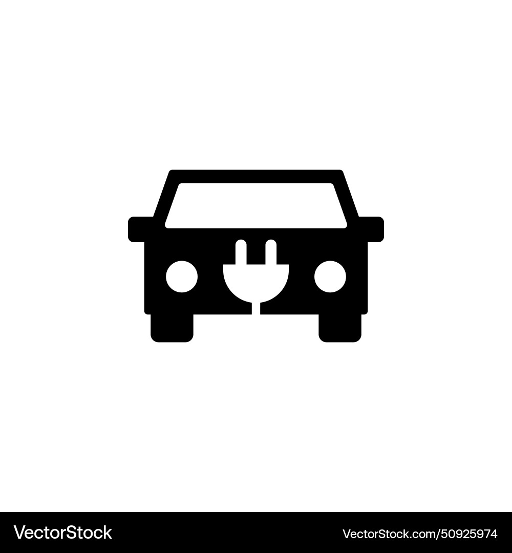 Electric energy car flat icon Royalty Free Vector Image