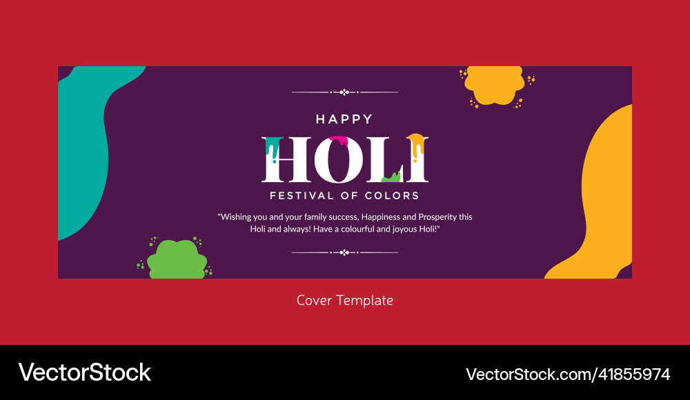 Happy holi cover page design Royalty Free Vector Image
