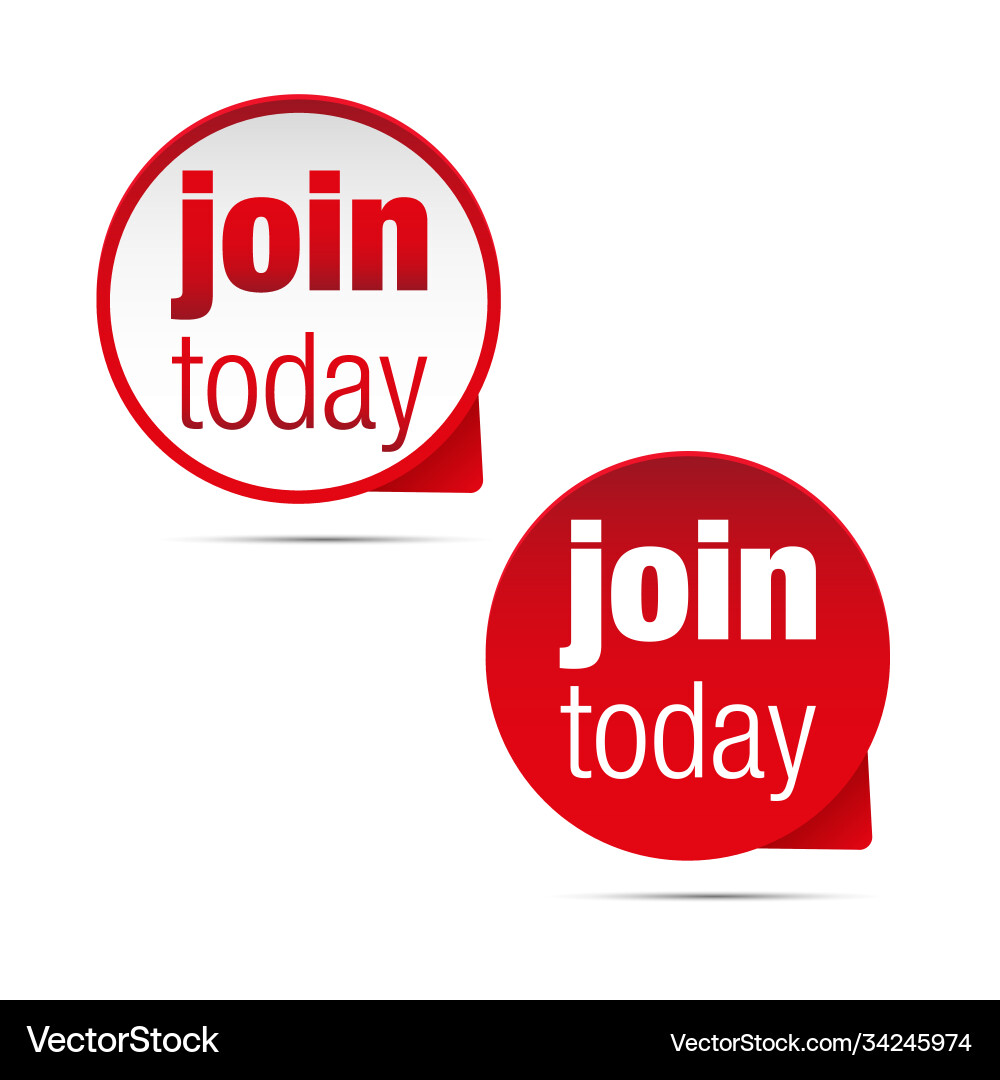 Join Today Label Royalty Free Vector Image - VectorStock