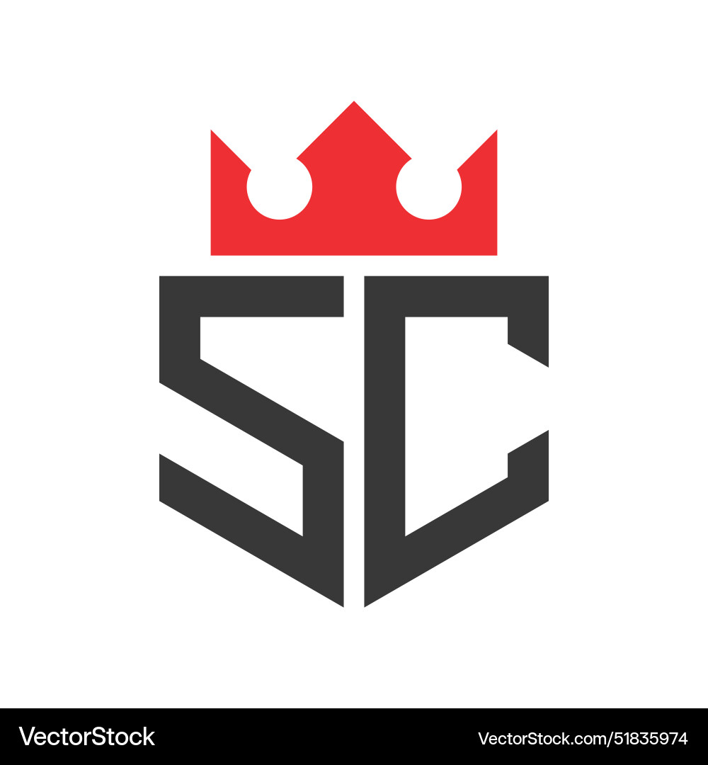 Letter sc crown logo Royalty Free Vector Image