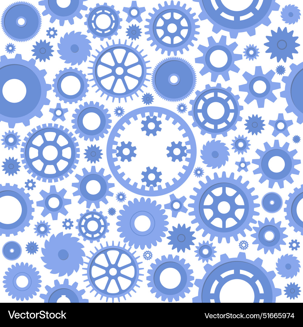 Mechanical parts seamless pattern machine gears Vector Image
