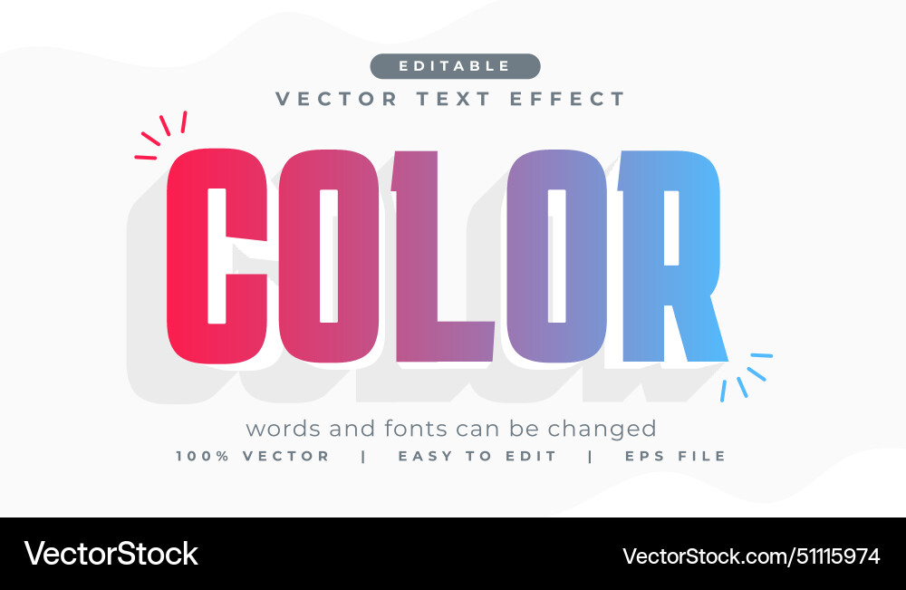 Modern and editable color lettering text effect Vector Image