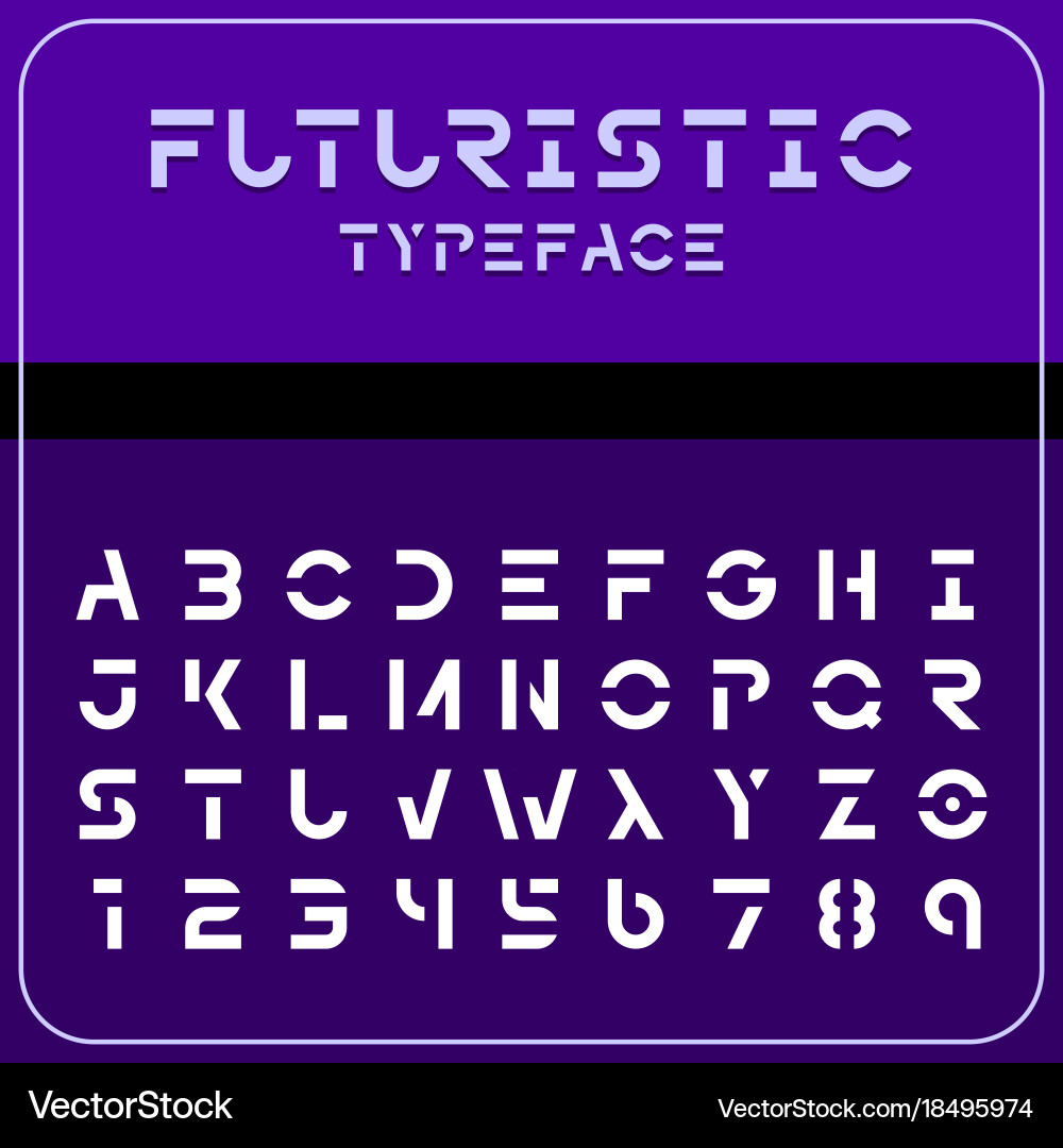 Modern futuristic sci-fi font future space text Vector Image