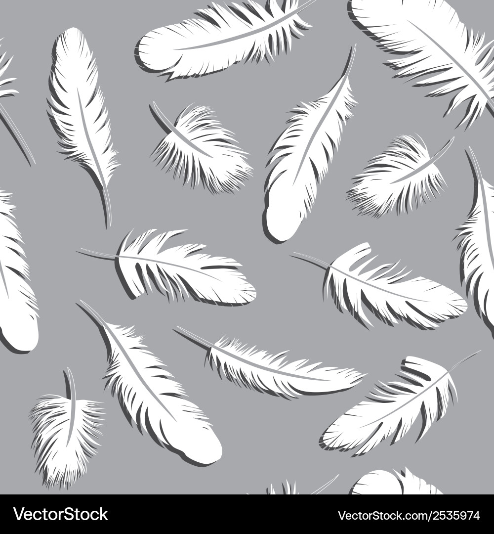 Seamless feather pattern background Royalty Free Vector